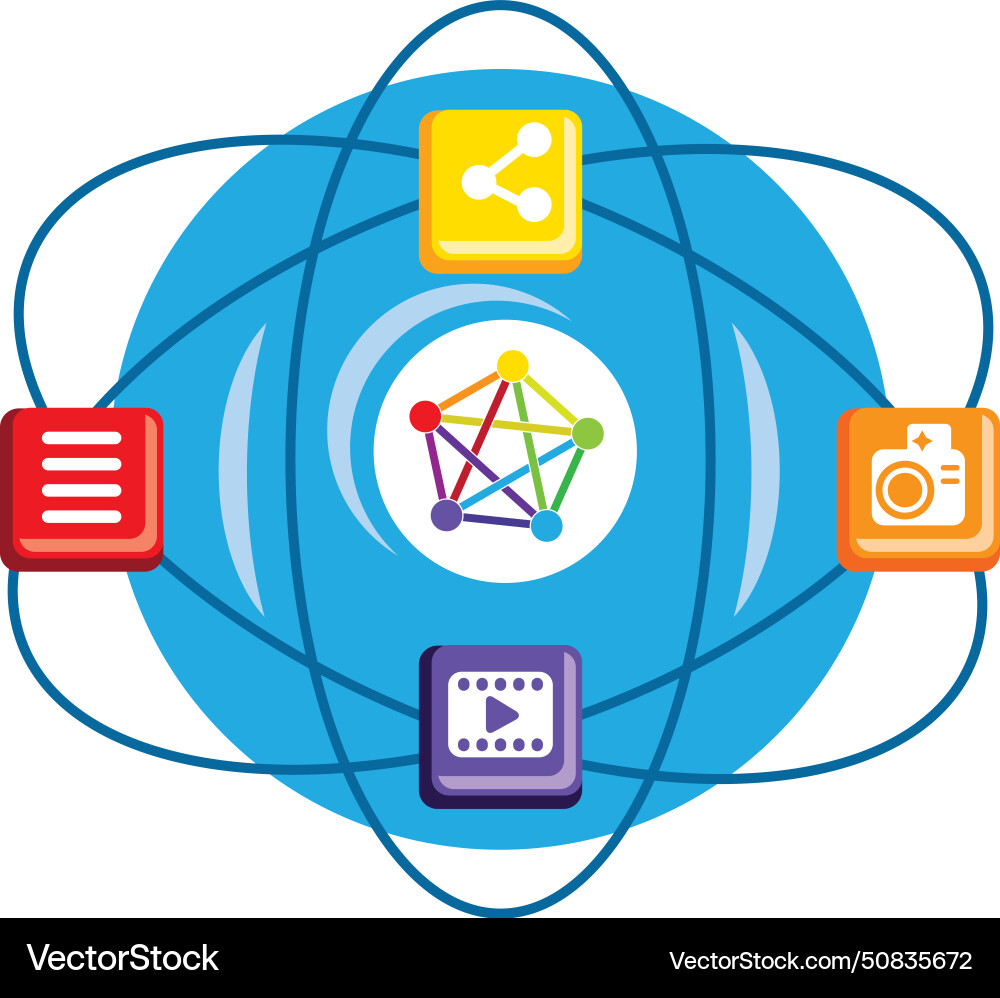 Fediverse media online Royalty Free Vector Image