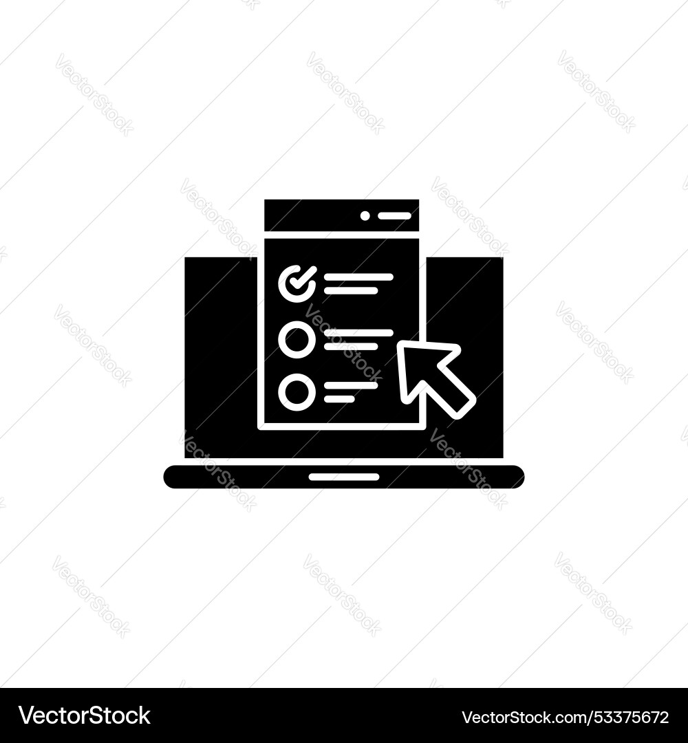 Online test icon set exam list questionnaire Vector Image