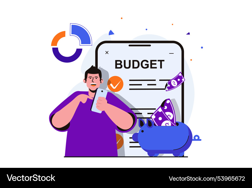 Planning financial budget modern flat concept Vector Image