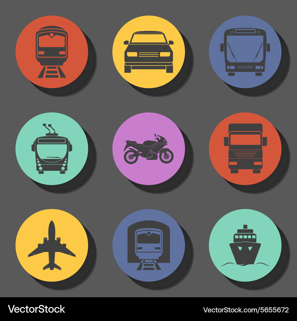 Simple transport icons set Royalty Free Vector Image
