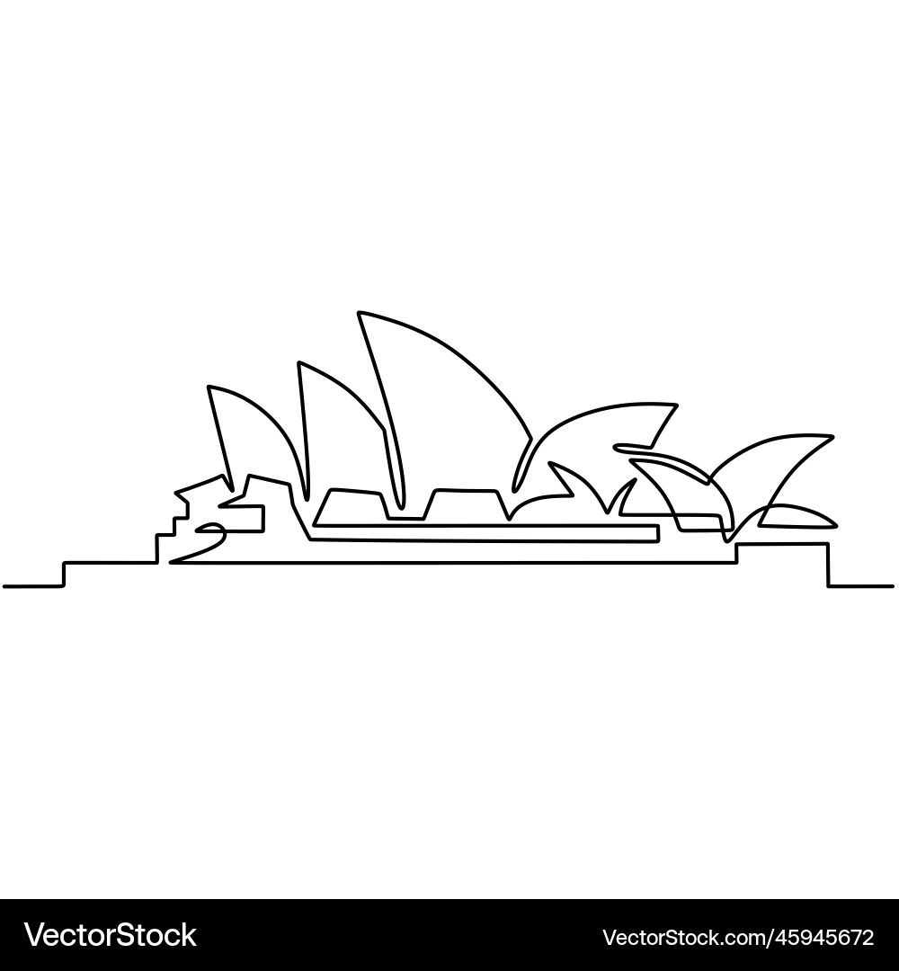 Sydney Skyline - Continuous Line Art Royalty Free Vector