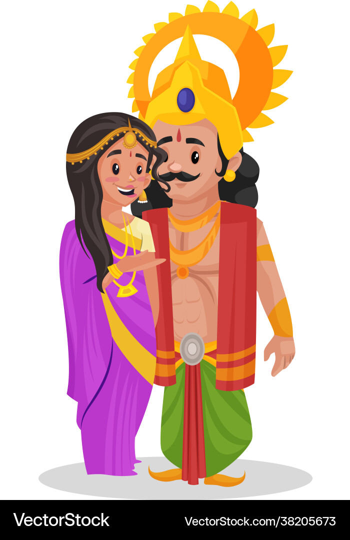 Arjuna Cartoon Charakter Lizenzfreies Vektorbild