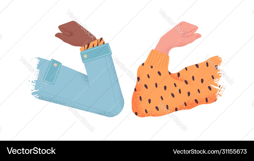 Elbow bump greeting isolated for social distancing