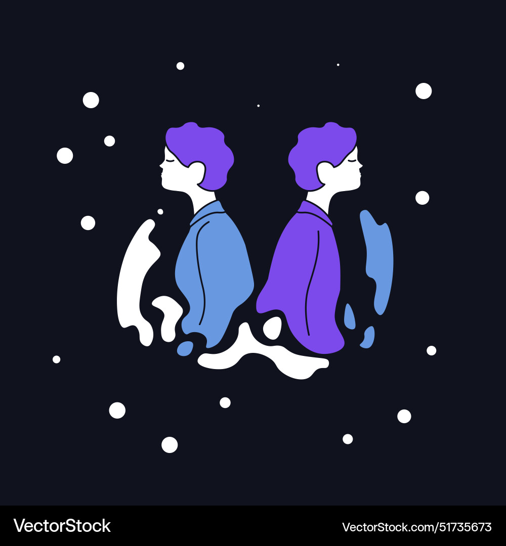 Gemini zodiac sign Royalty Free Vector Image - VectorStock