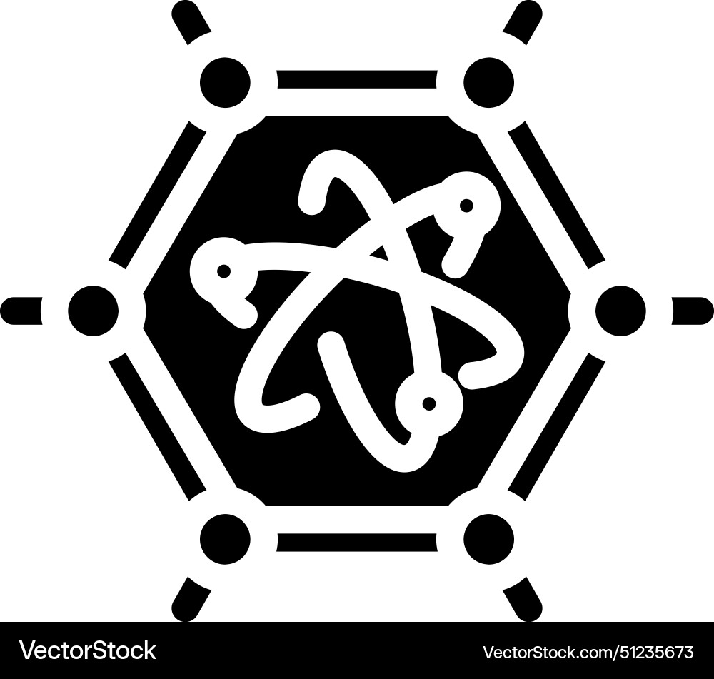 Materials quantum technology glyph icon Royalty Free Vector