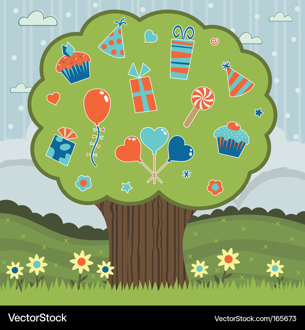 Party tree Royalty Free Vector Image - VectorStock