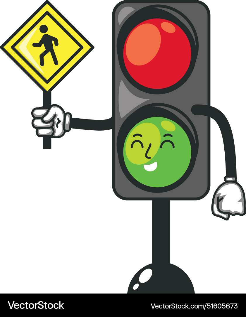 Pedestrian traffic light walk signal Royalty Free Vector