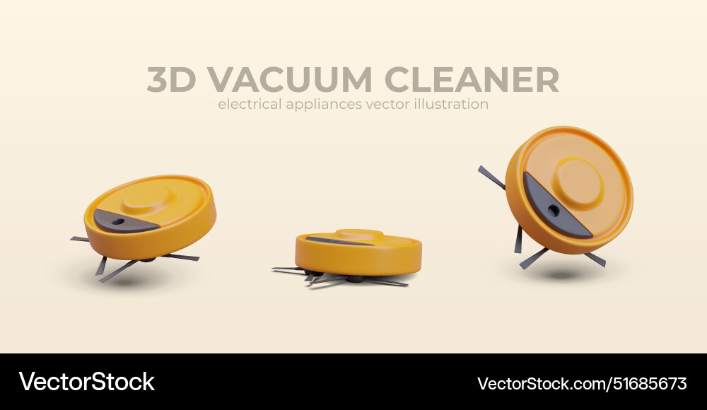 Poster with realistic robot vacuum cleaner Vector Image