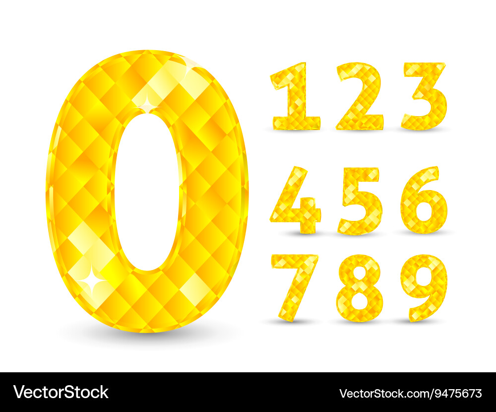 Realistic with diamond numbers Royalty Free Vector Image