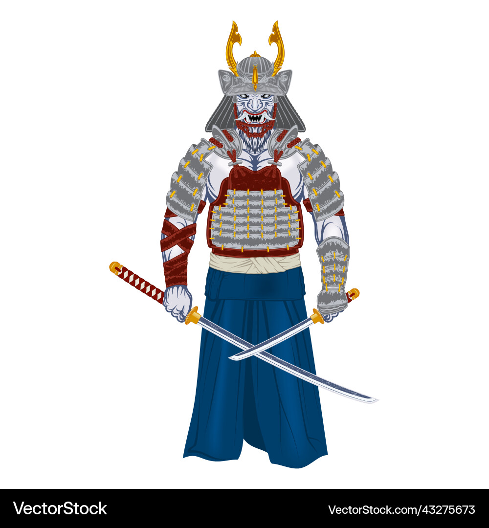 Samurai onni 2022 0002 col Royalty Free Vector Image
