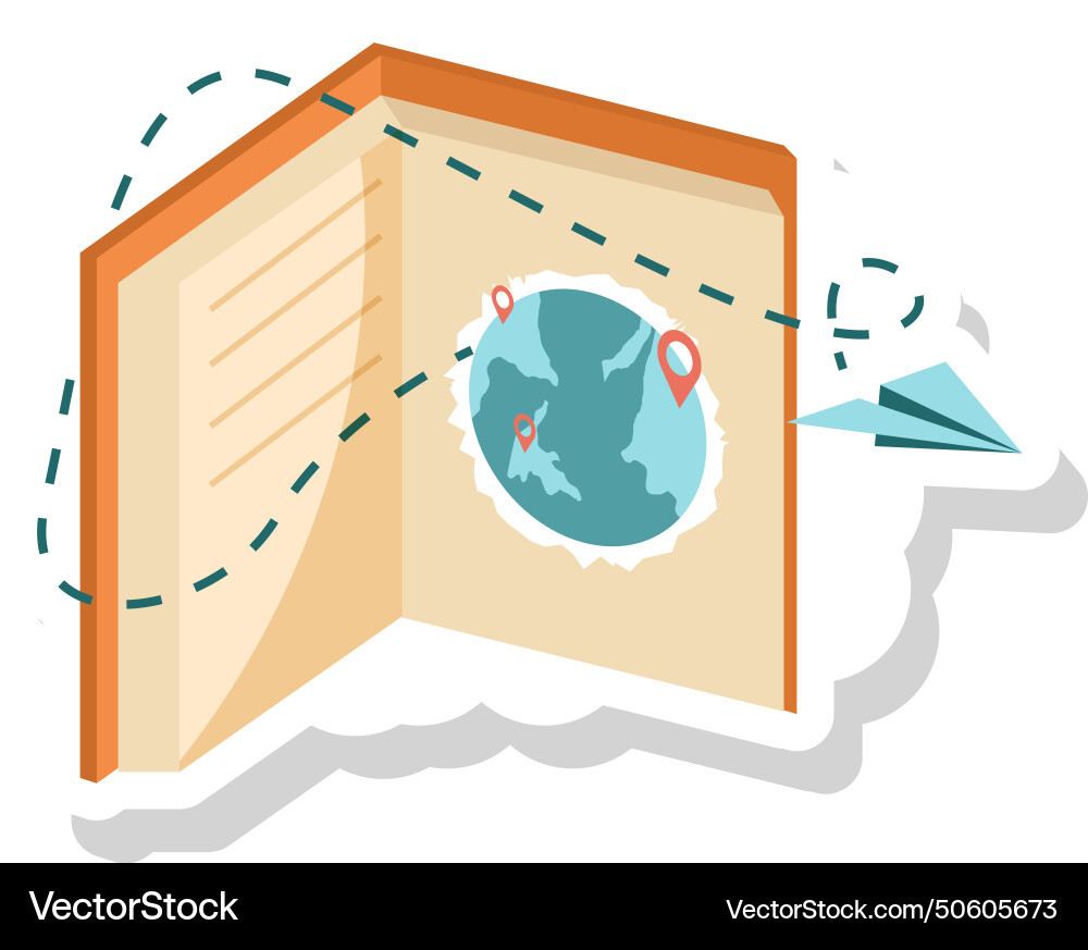 Sticker book with earth images Royalty Free Vector Image