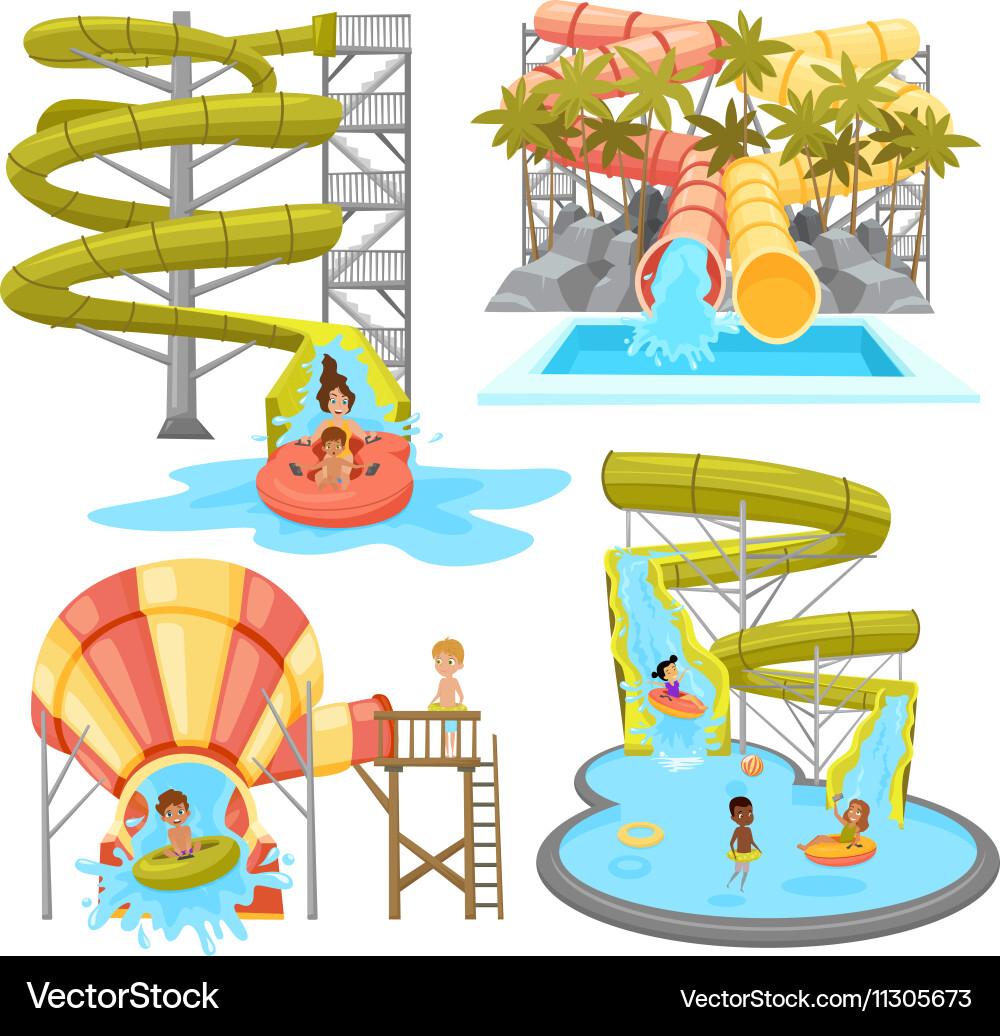 Water Park Fun Set Royalty Free Vector Image - VectorStock
