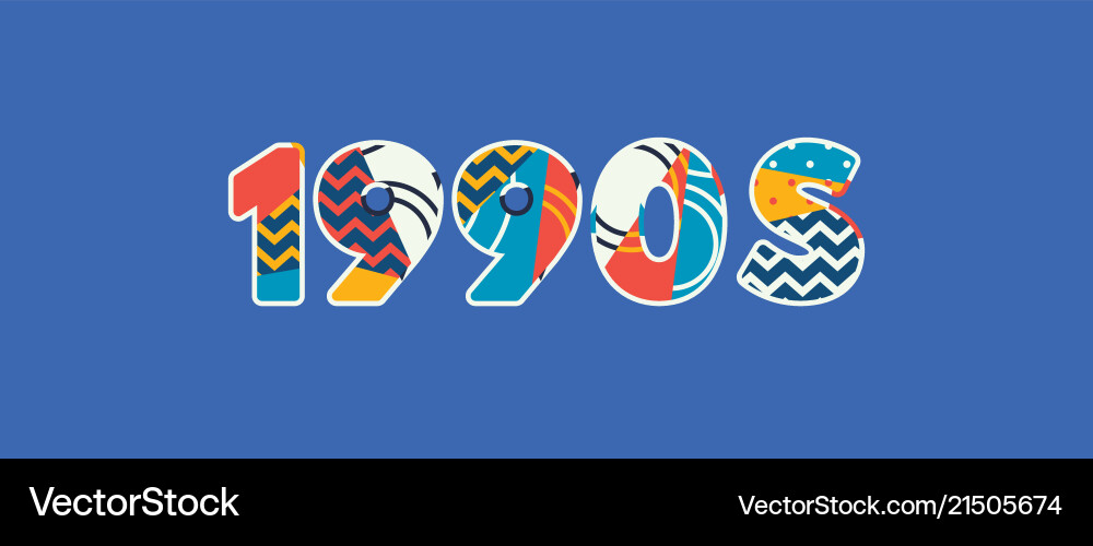 1990s concept word art Royalty Free Vector Image