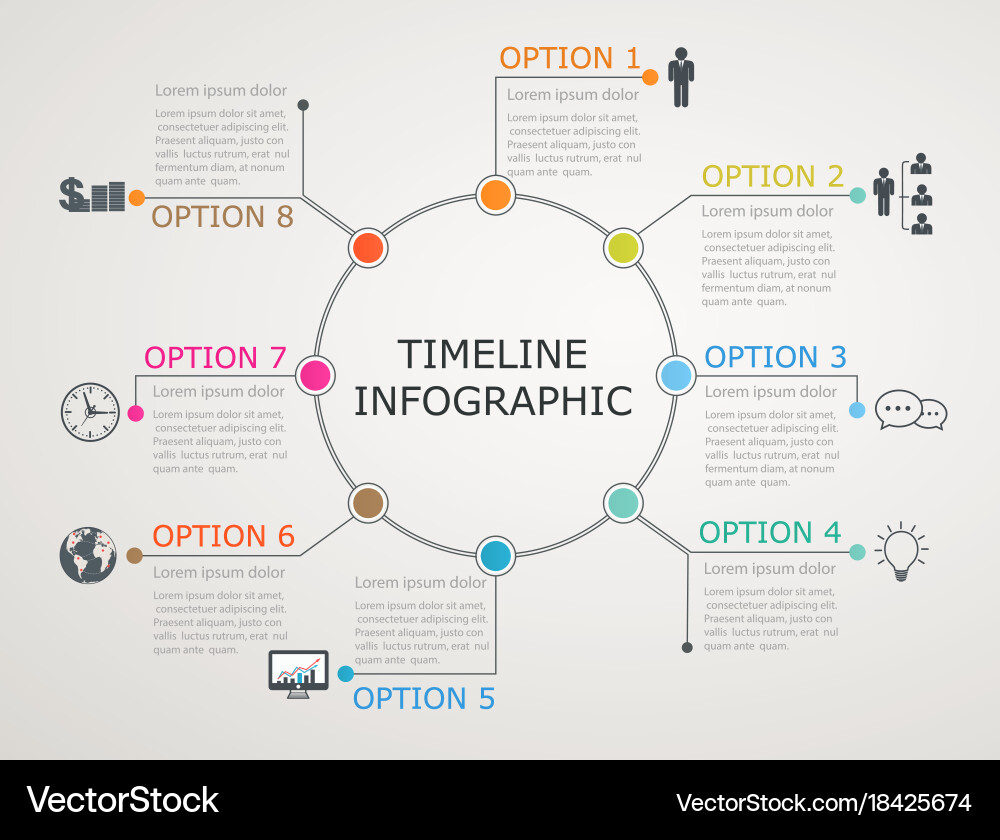 Circular Timeline Infographic Template Royalty Free Vector
