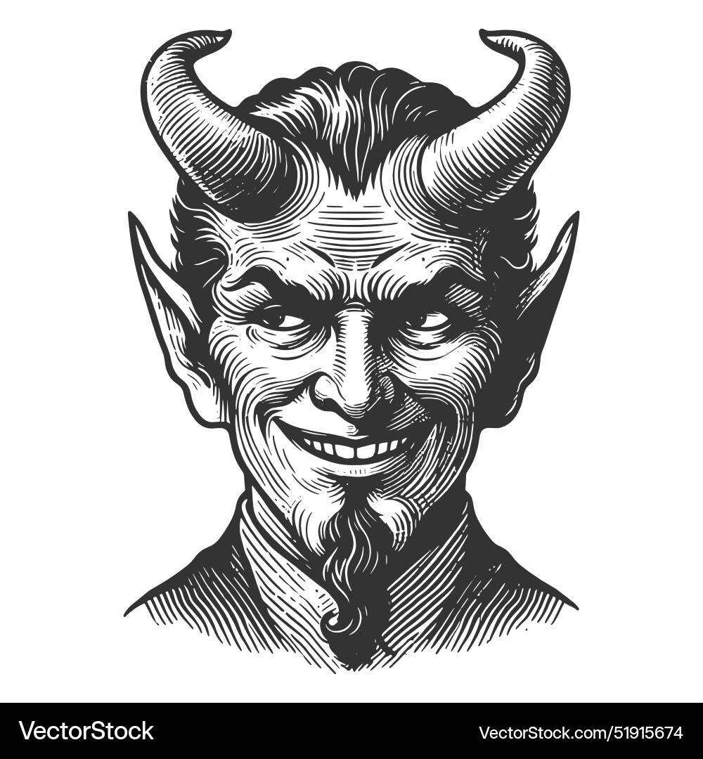 Devilish figure smiling Royalty Free Vector Image