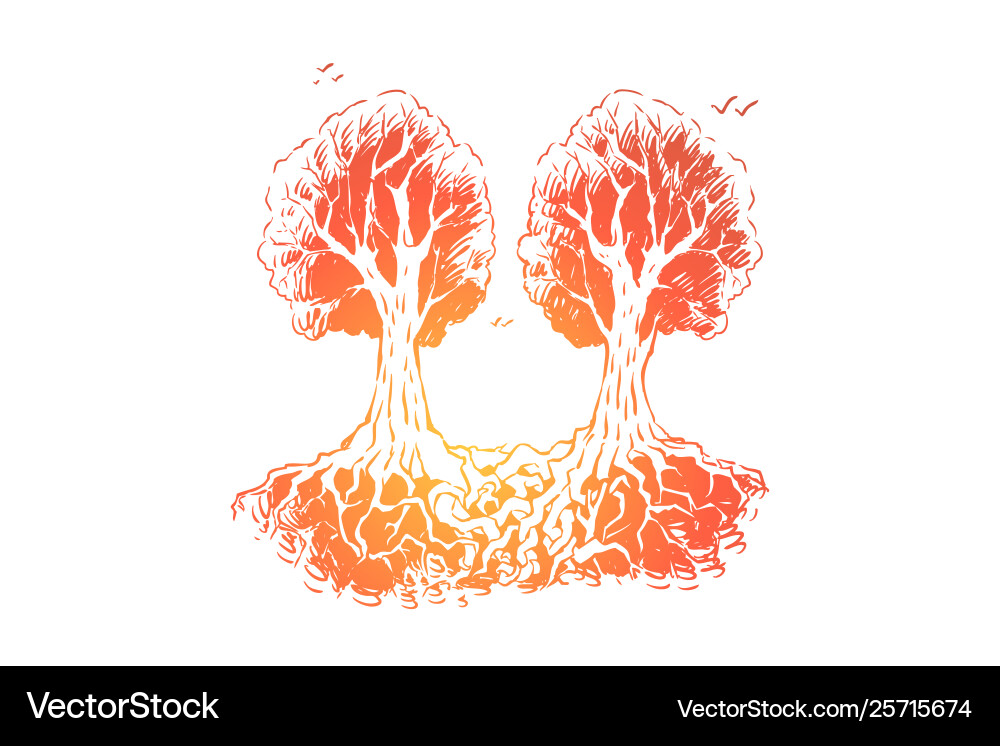 Entwined Roots - Unity & Connection Royalty Free Vector