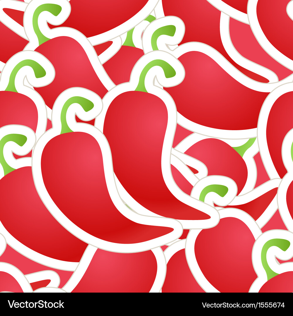 Hot red pepper seamless background Royalty Free Vector Image