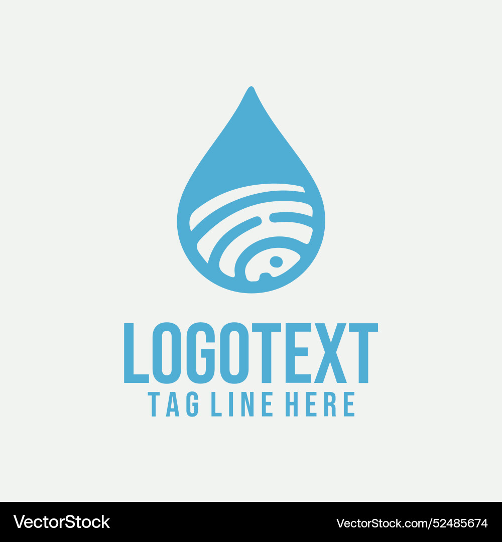 Linear water drop logo Royalty Free Vector Image