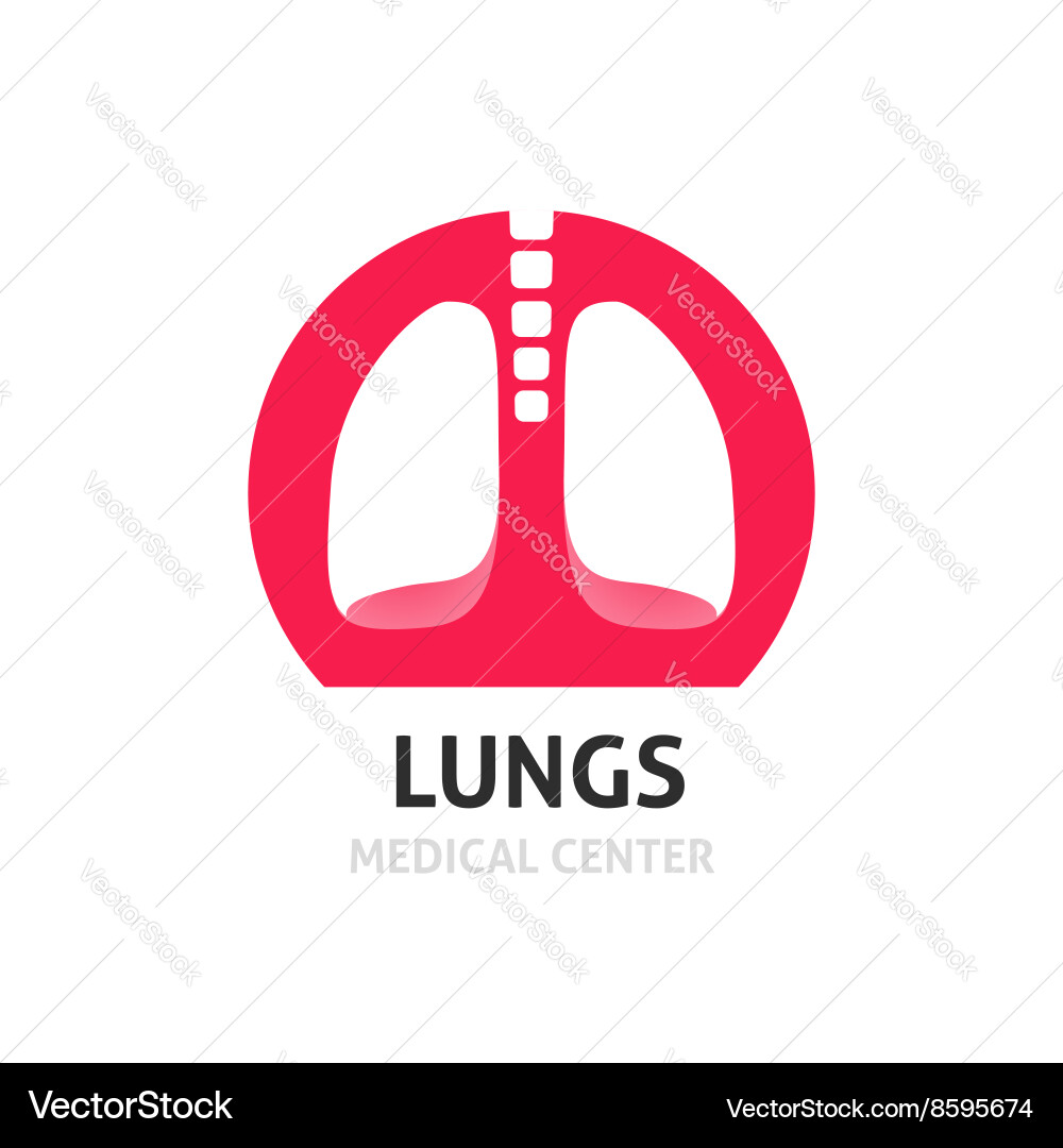 Lungs medical diagnostic center logo Royalty Free Vector