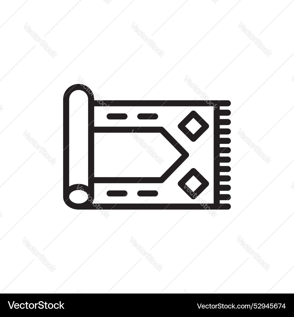 Rugs line icon isolated on white background Vector Image