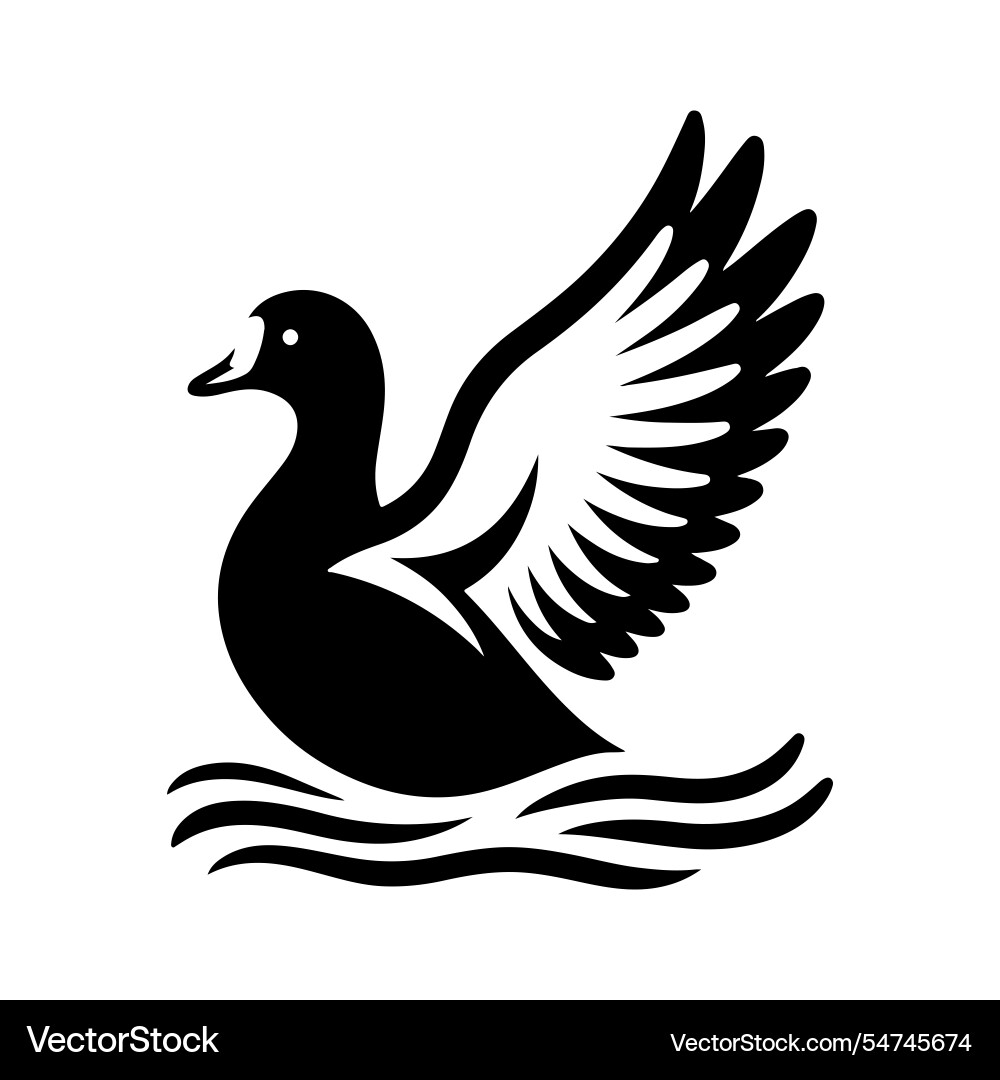 White-winged coot silhouette for stunning designs Vector Image