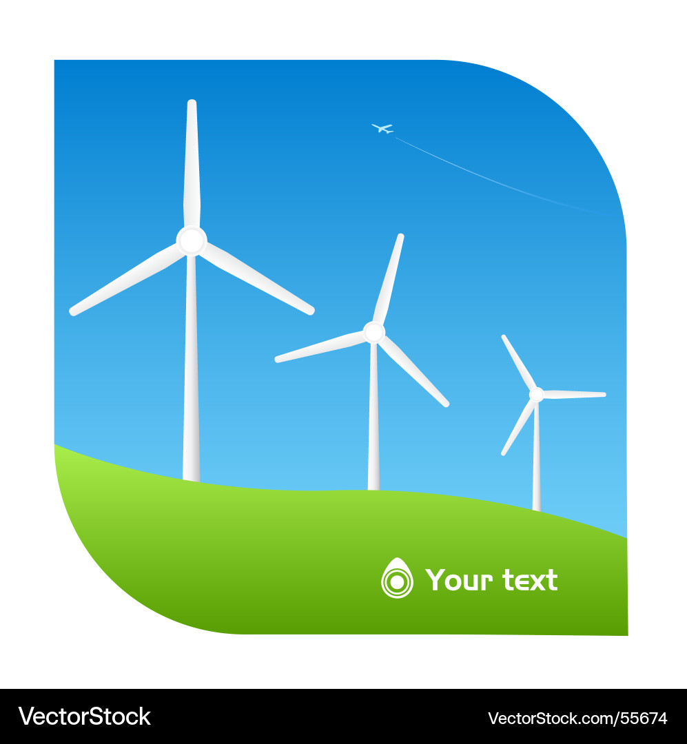 Wind turbines Royalty Free Vector Image - VectorStock