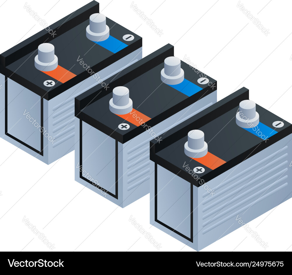 Battery Pack Icon - Isometric View Royalty Free Vector Image