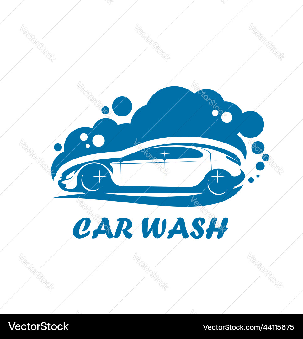 Car wash auto interior cleaning service icon Vector Image