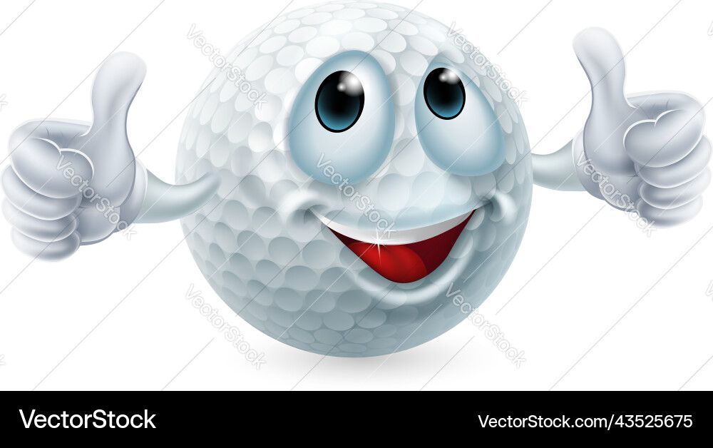 Cartoon golf ball character Royalty Free Vector Image