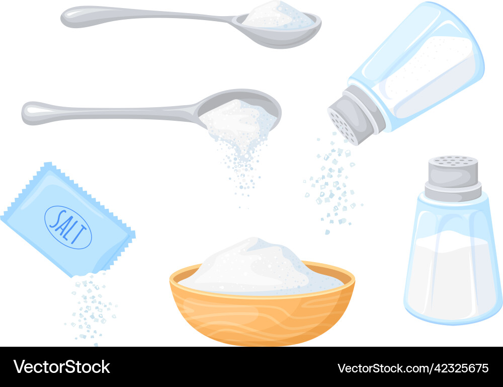 Cartoon Salt Pouring into Shaker Royalty Free Vector Image