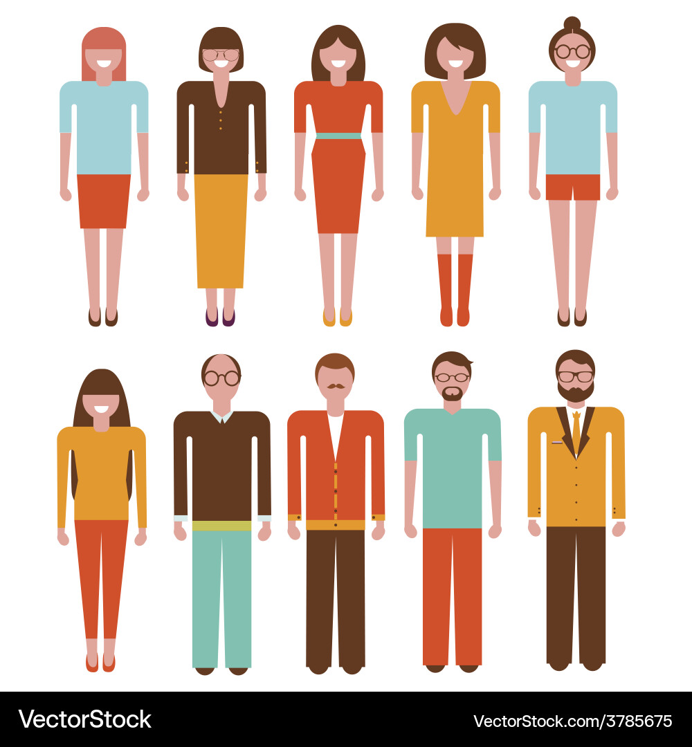 Character People Set - Diverse Figures Royalty Free Vector
