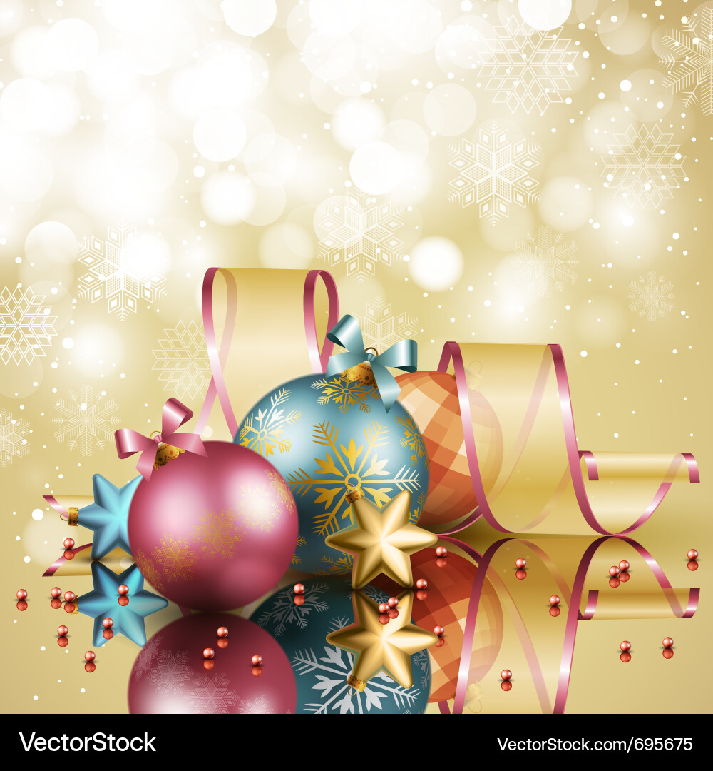 Christmas background with balls Royalty Free Vector Image
