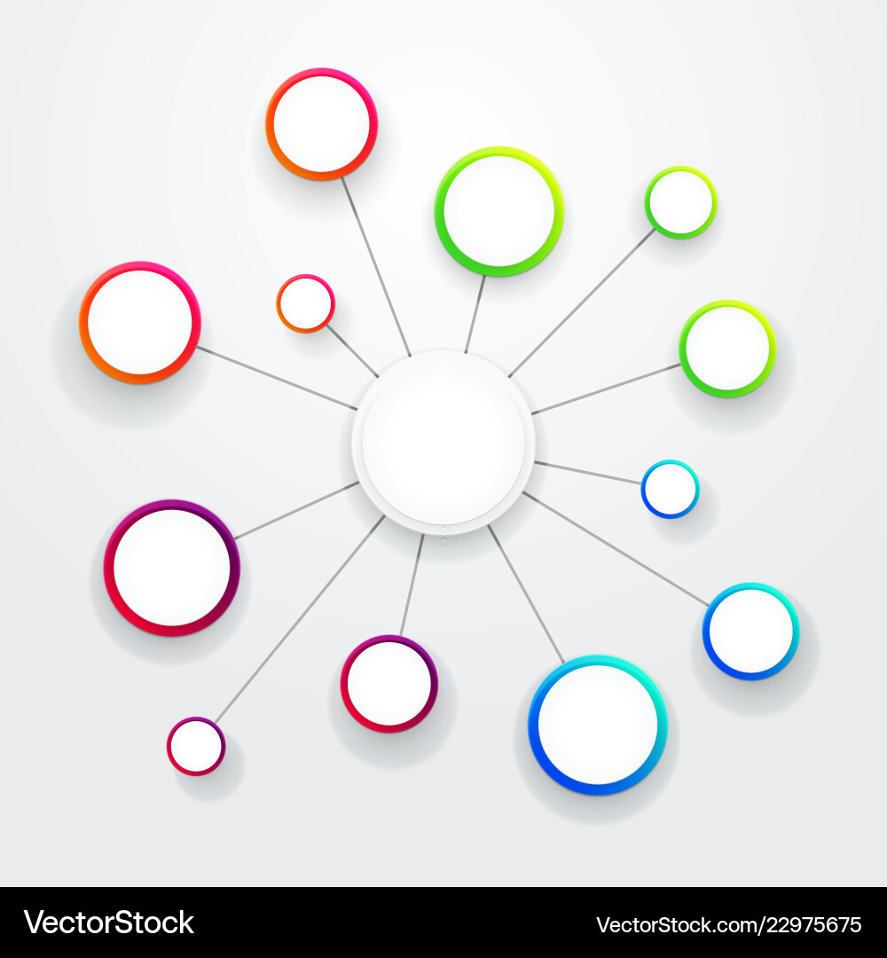 Colorful 3d large mind map infographic Royalty Free Vector