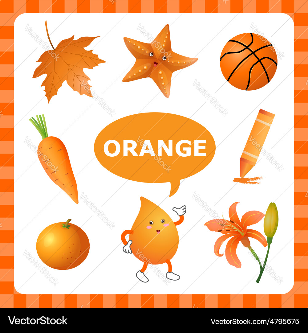 Learning orange color Royalty Free Vector Image