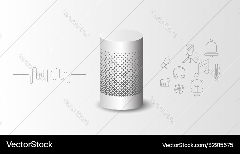 Personal voice assistant 3d concept Royalty Free Vector