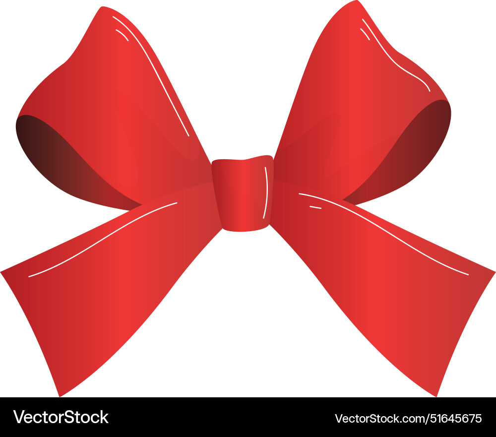 Red bow isolated white background Royalty Free Vector Image