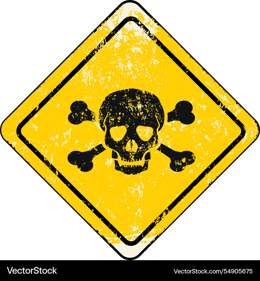 Skull danger sign-warning sign image Royalty Free Vector