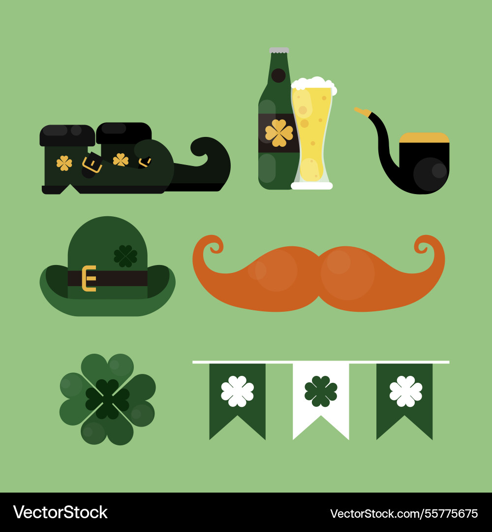 St patricks day element collection Royalty Free Vector Image