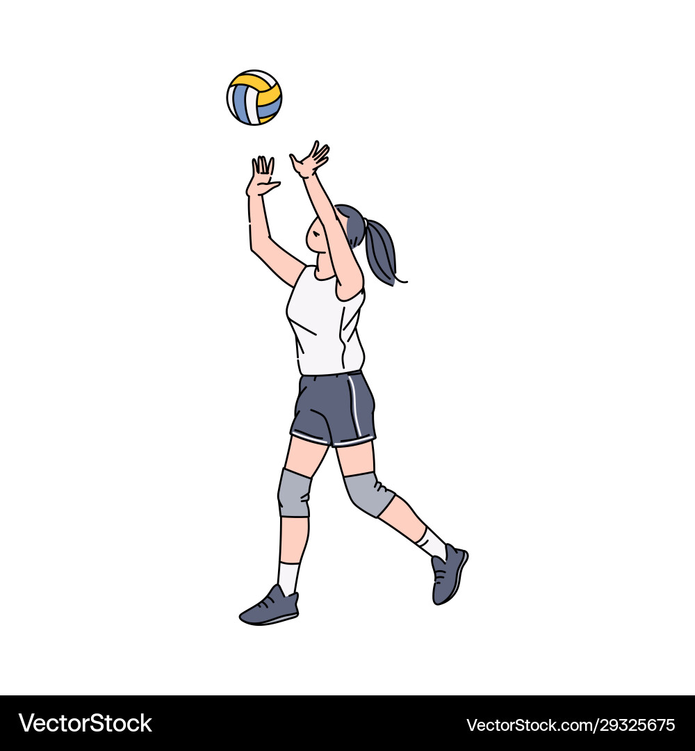 Women volleyball player character Royalty Free Vector Image