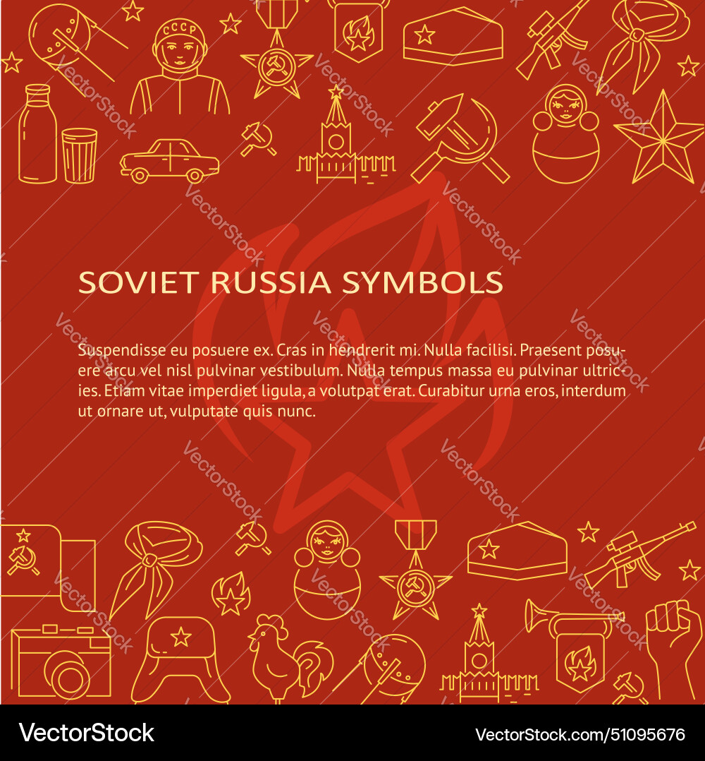 Banner template with soviet russia symbols Vector Image