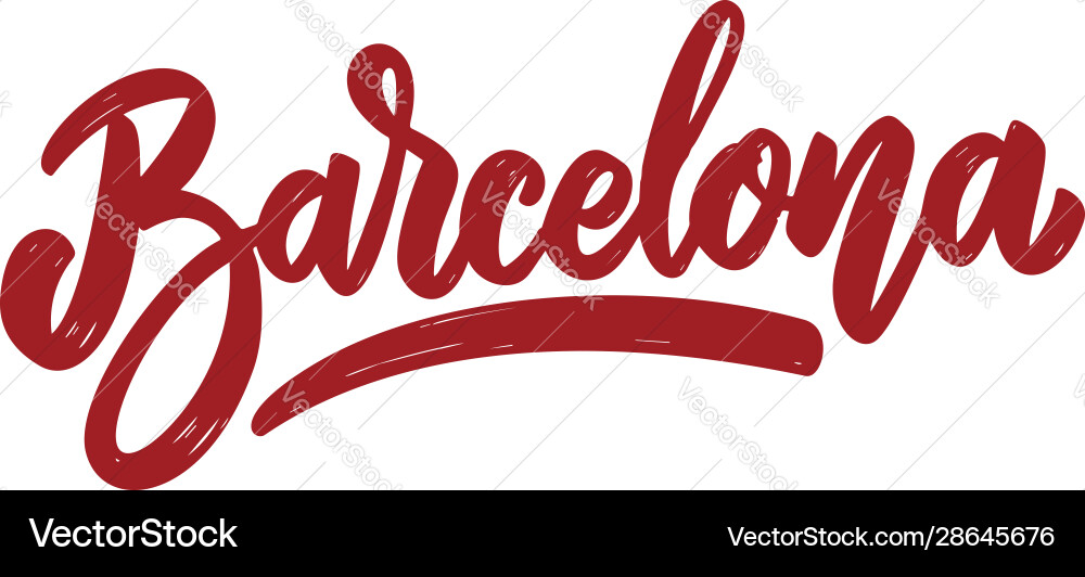 Barcelona lettering phrase isolated on white Vector Image