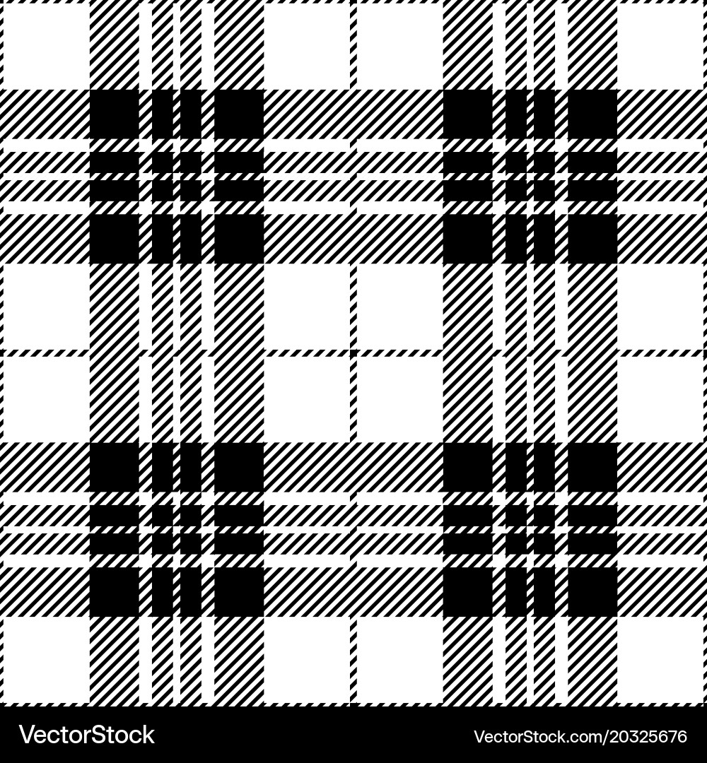Black and white tartan plaid seamless pattern Vector Image