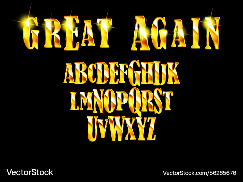 Gold grand opening text effect Royalty Free Vector Image