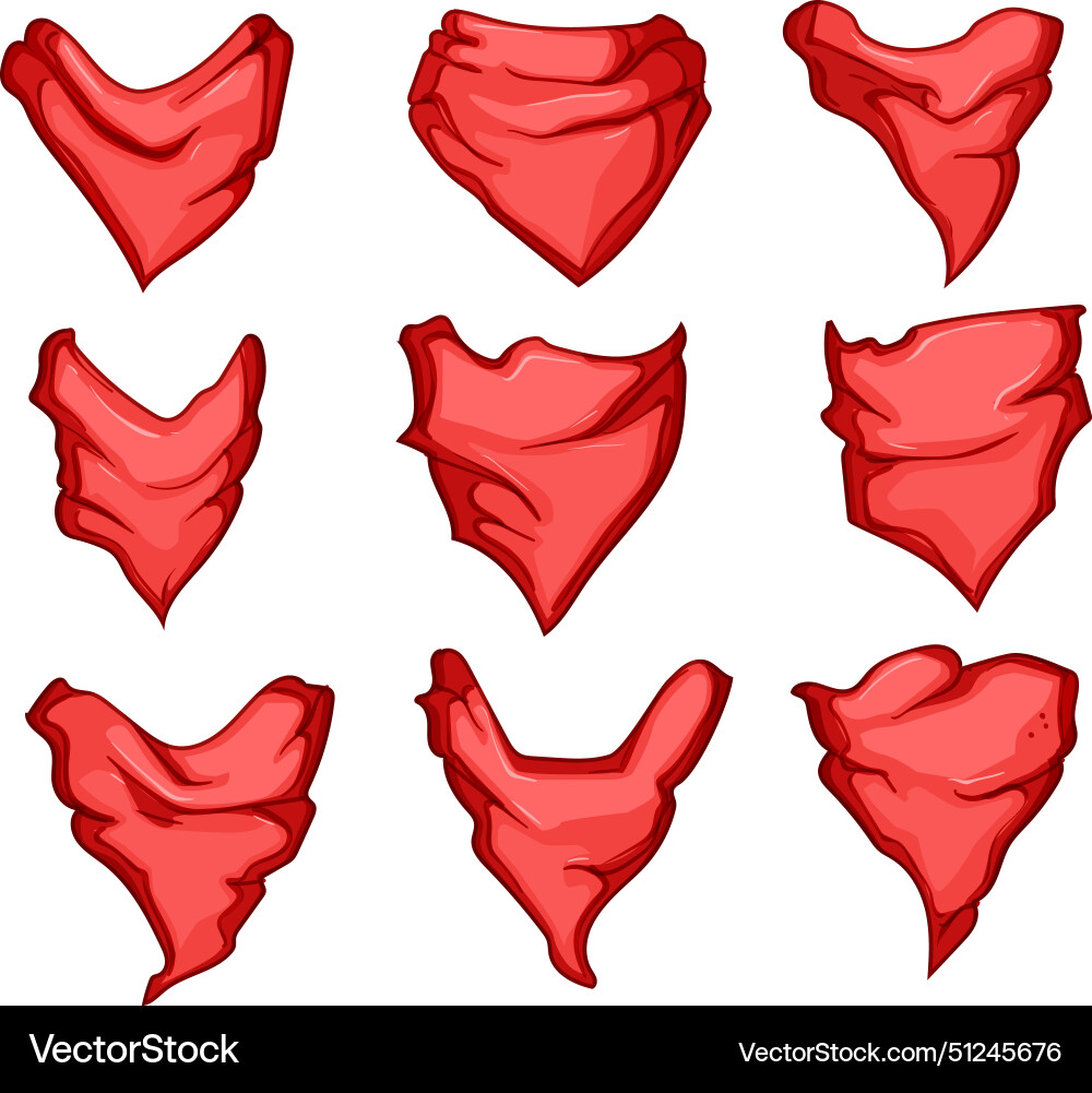 Handkerchief wild west set cartoon Royalty Free Vector Image