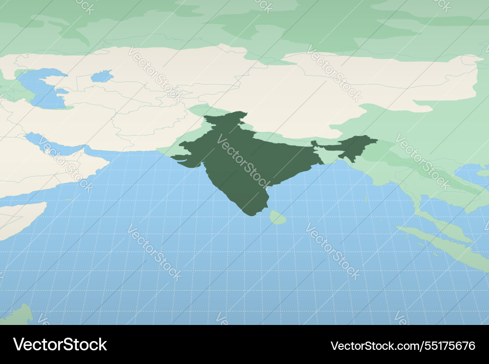 India highlighted on a detailed map geographic Vector Image