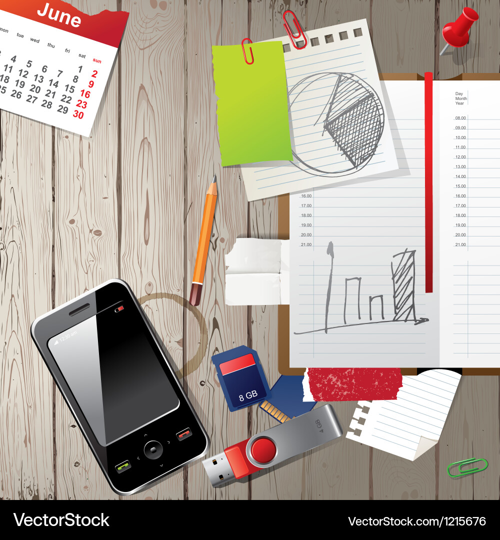 Office diary Royalty Free Vector Image - VectorStock