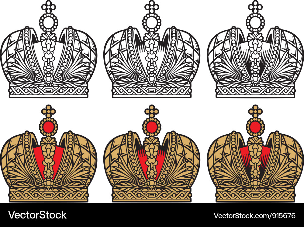 Ornate Regal Crown Engraving Royalty Free Vector Image