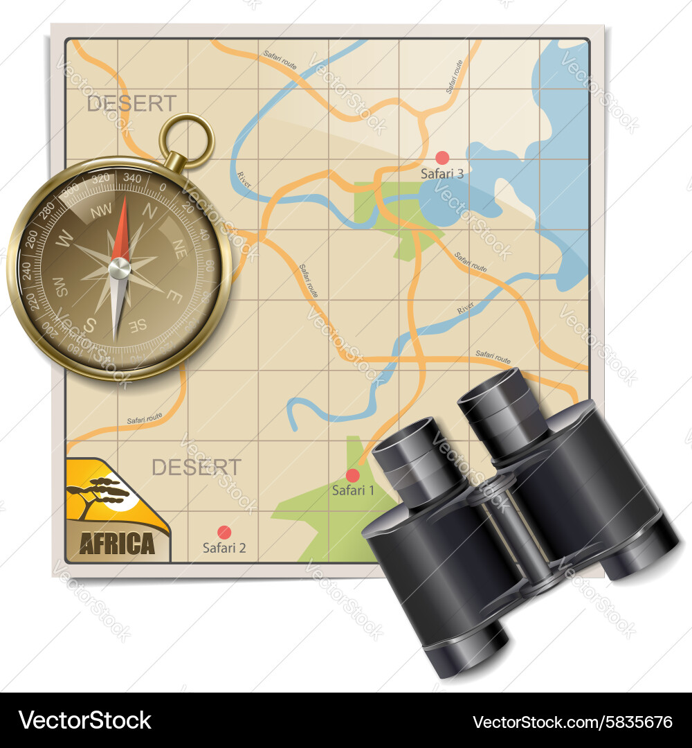 Safari map Royalty Free Vector Image - VectorStock