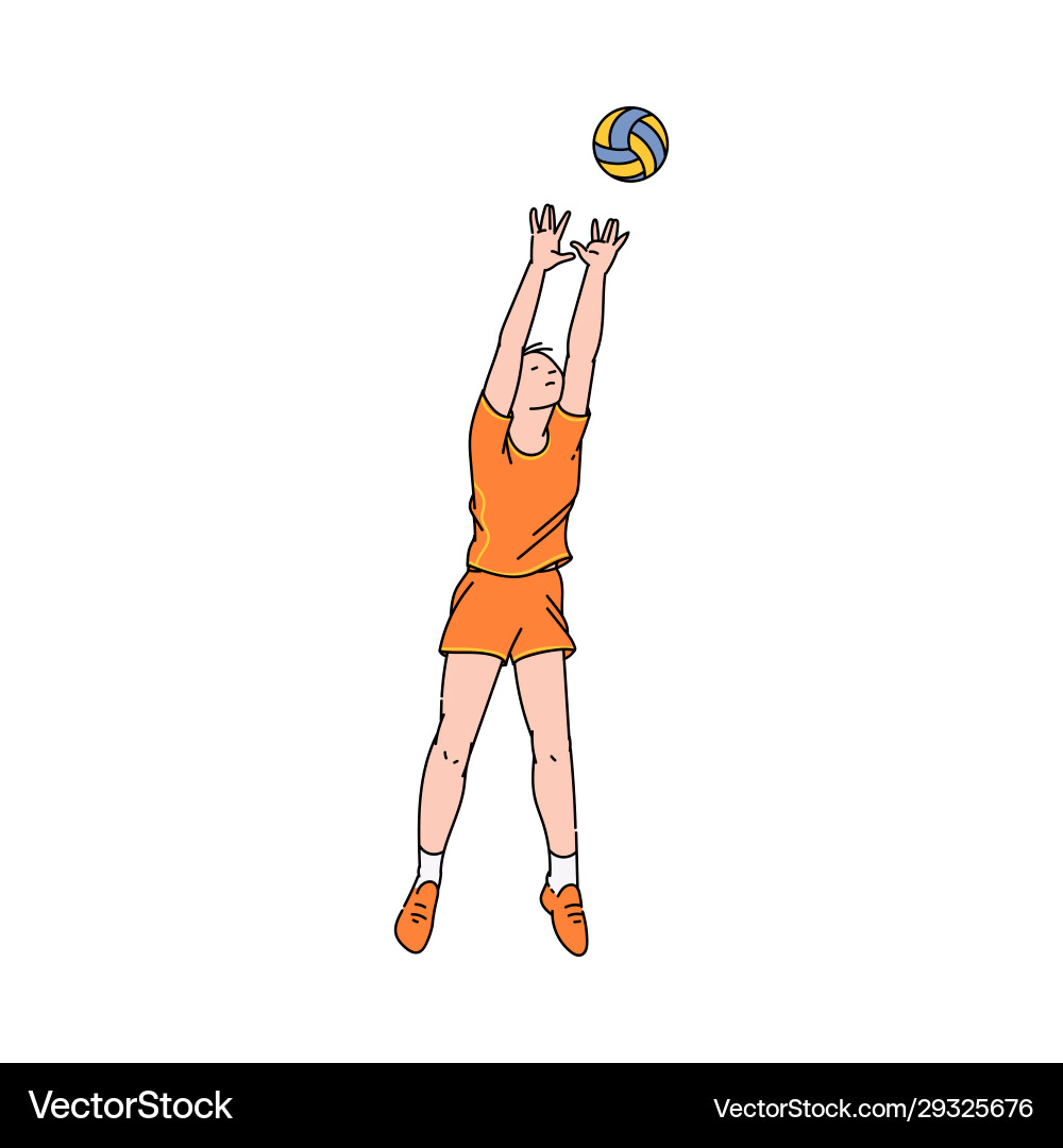 Volleyball player woman in motion Royalty Free Vector Image