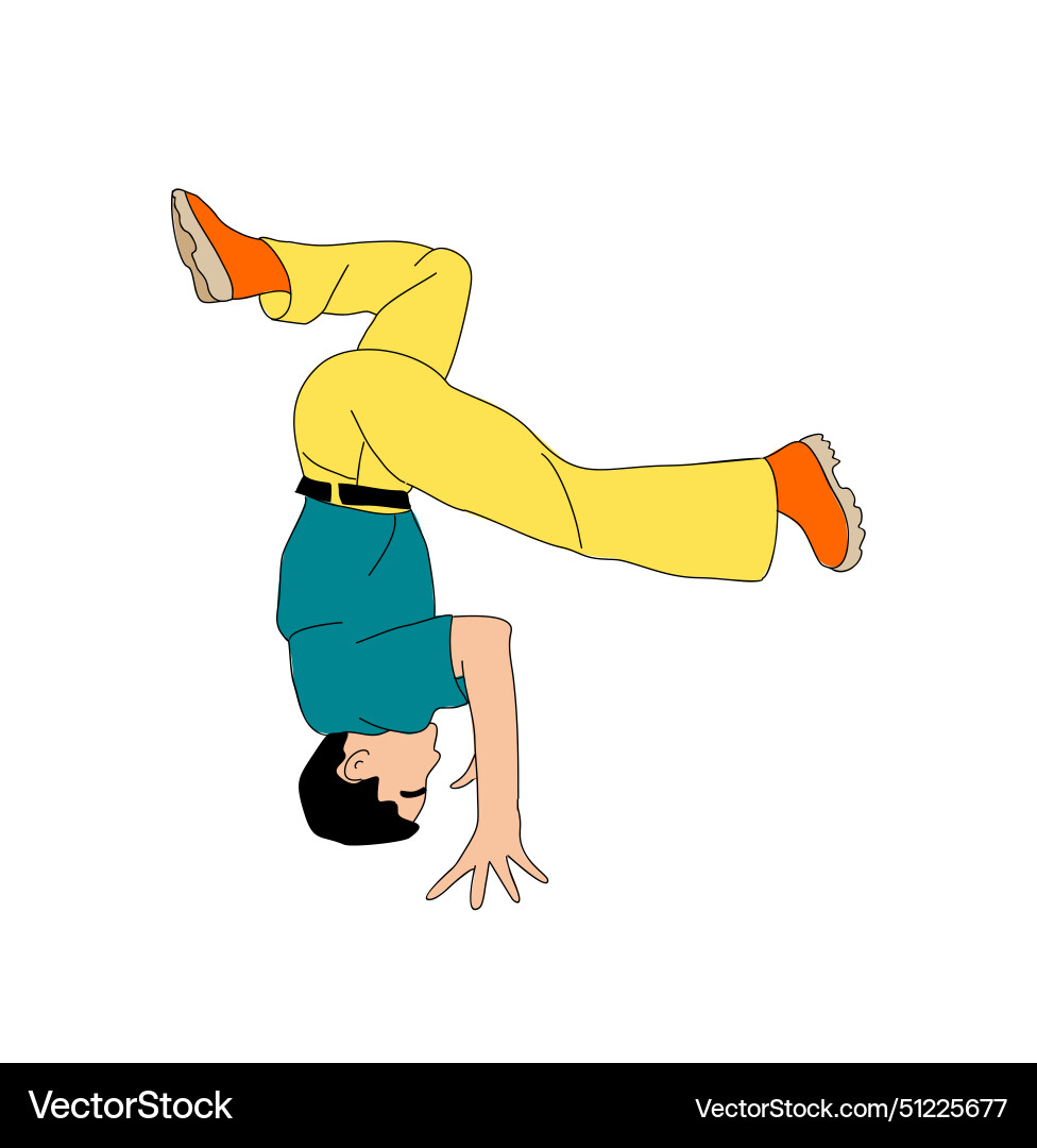 A man is doing handstand on white background Vector Image
